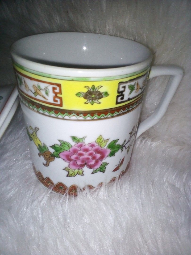 VINTAGE CHINESE CUP WITH LID-VINTAGE CUP on Carousell