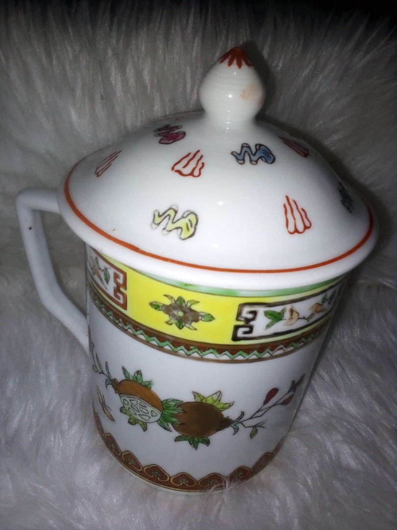 VINTAGE CHINESE CUP WITH LID-VINTAGE CUP on Carousell