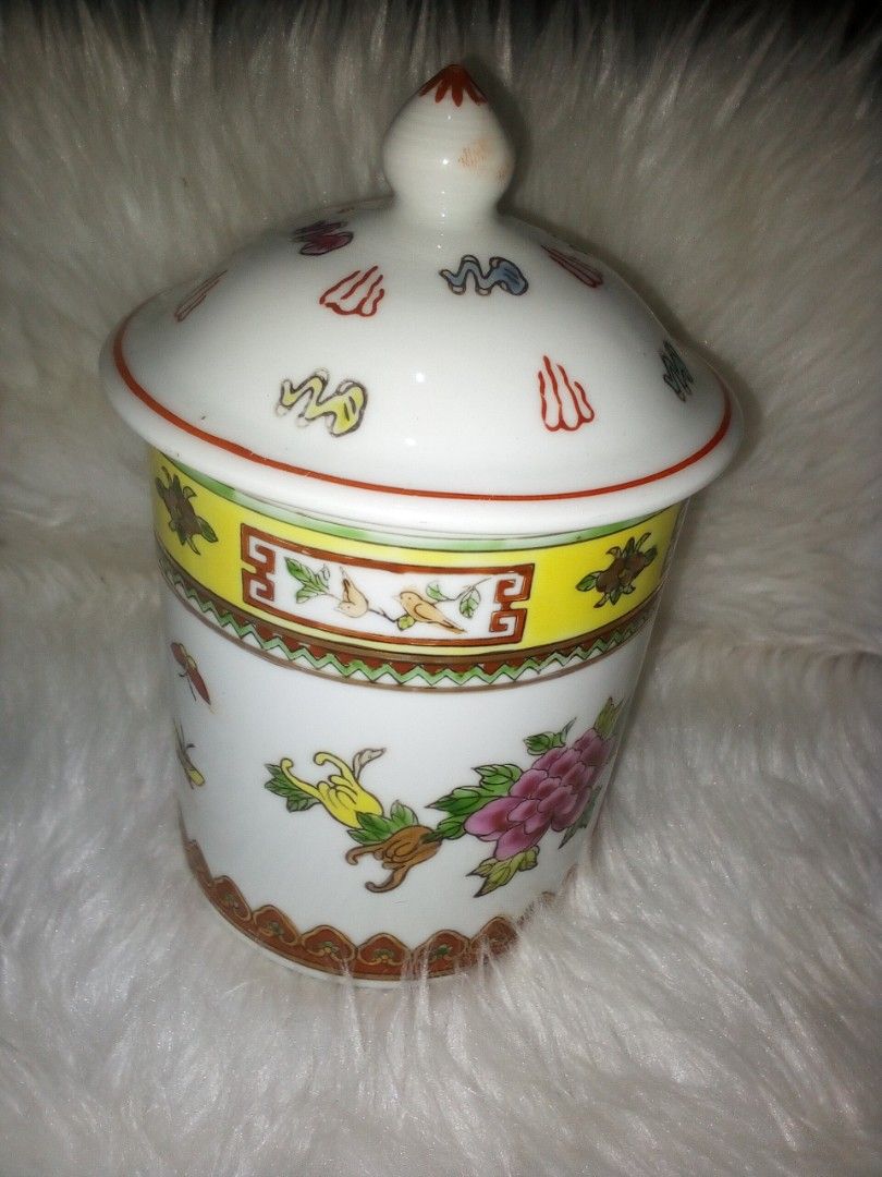 VINTAGE CHINESE CUP WITH LID-VINTAGE CUP on Carousell