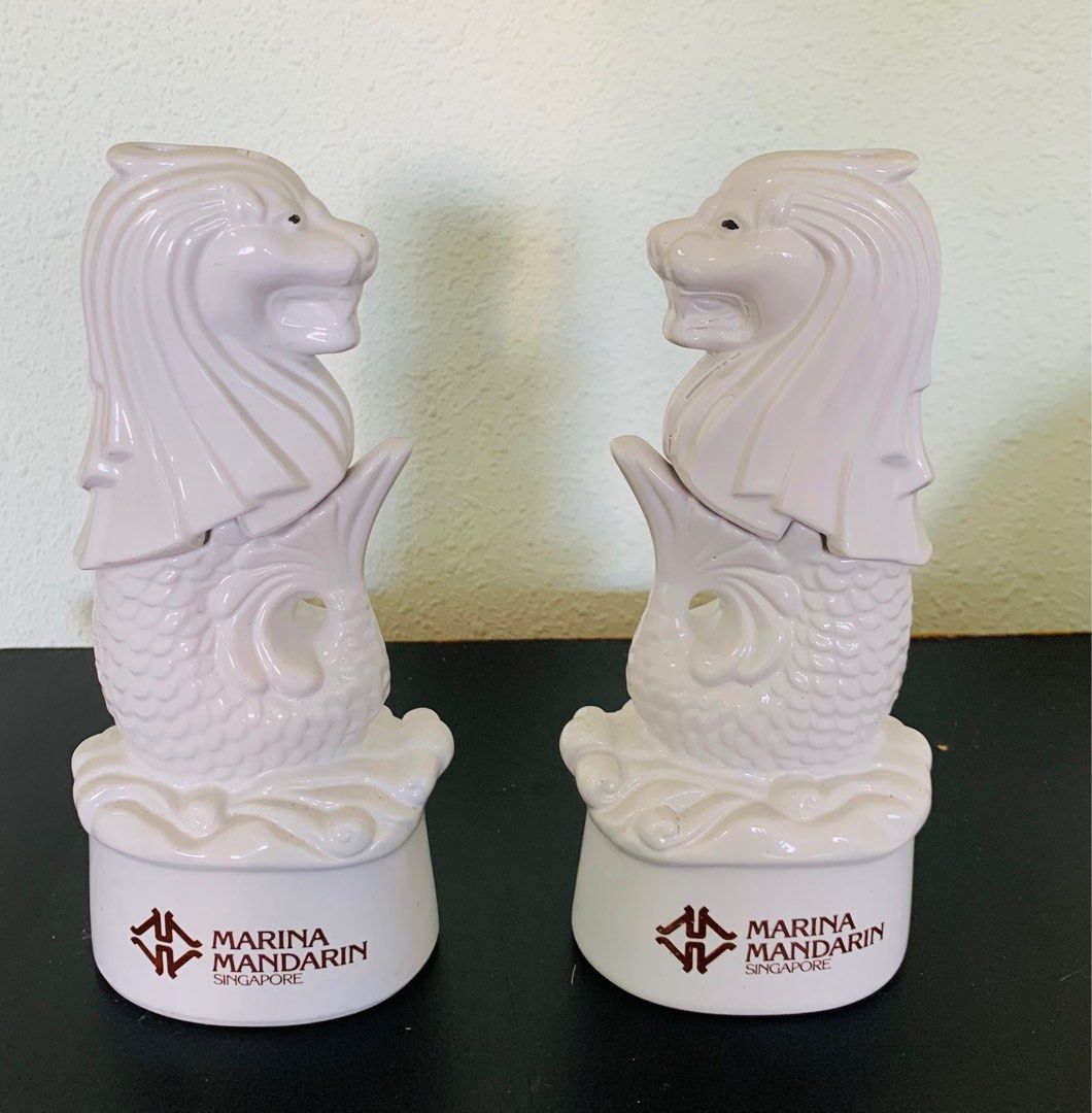 Vintage Porcelain Merlion Figurines (Set of 2), Hobbies & Toys ...