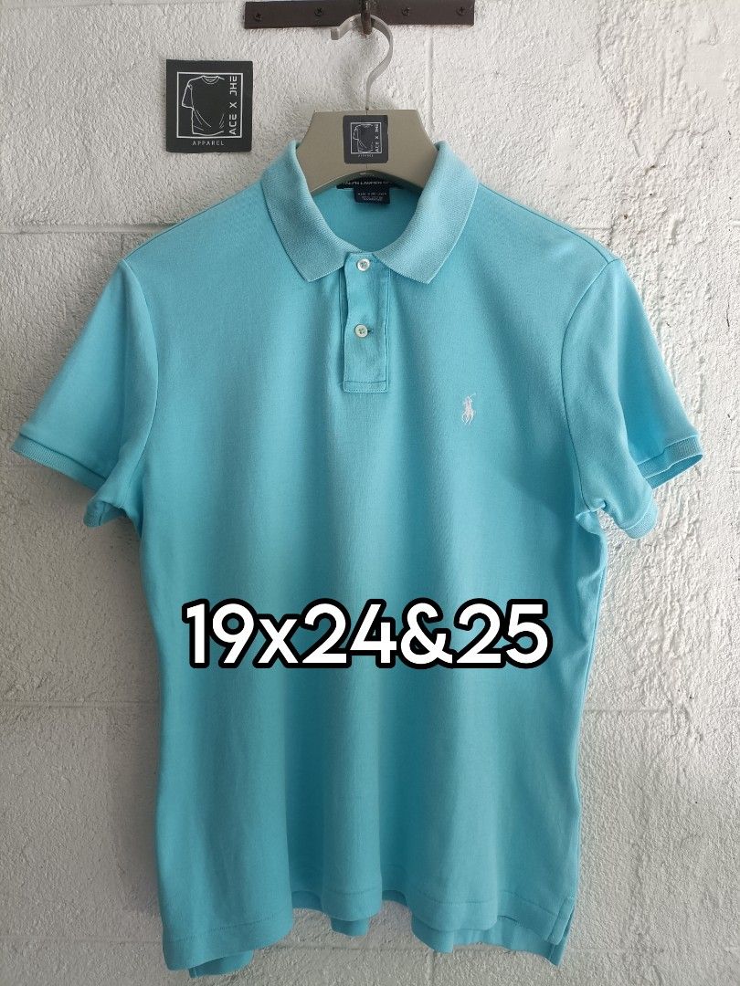 Vintage Ralph Lauren Baby Blue Polo Shirt for Womens on Carousell