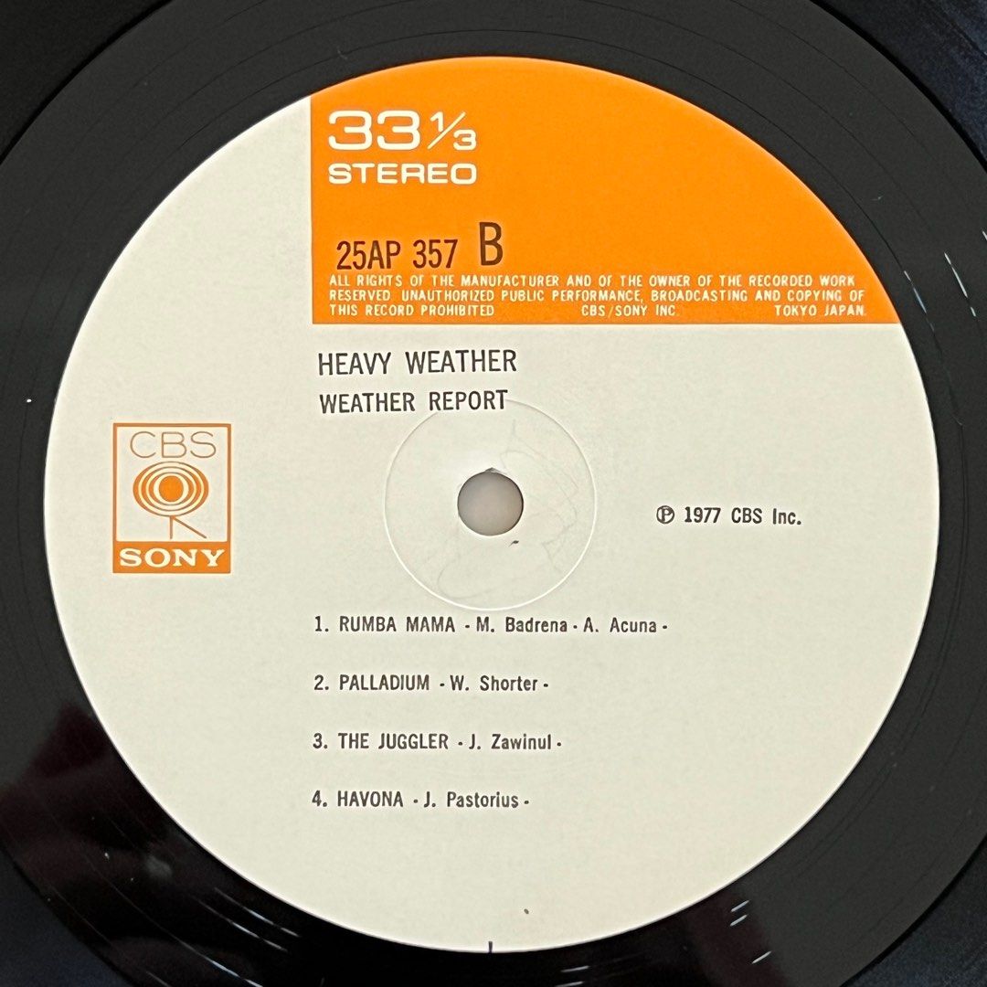 Weather Report – Heavy Weather Vinyl (Jap 1977), Hobbies & Toys, Music ...
