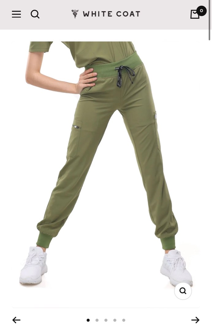 White Coat Manila Mnl Scrub Suit set Olive in size Small on Carousell