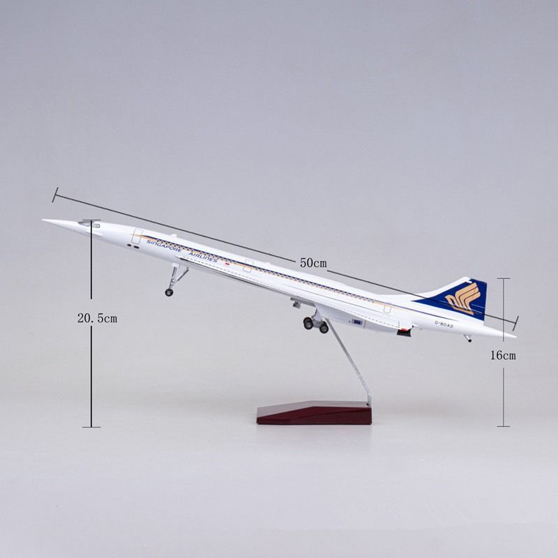With Light 50cm 1:125 Singapore Airlines Concorde Diecast Resin ...