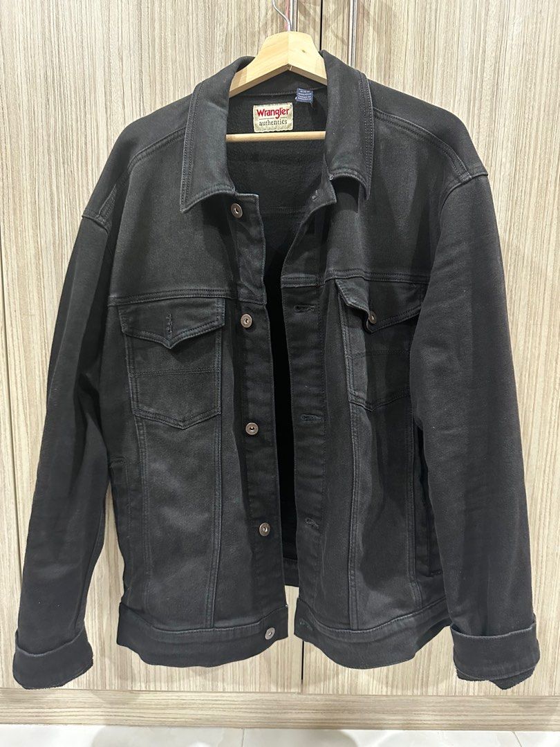 Wrangler Black Denim Jacket, Men's Fashion, Coats, Jackets and Outerwear on Carousell