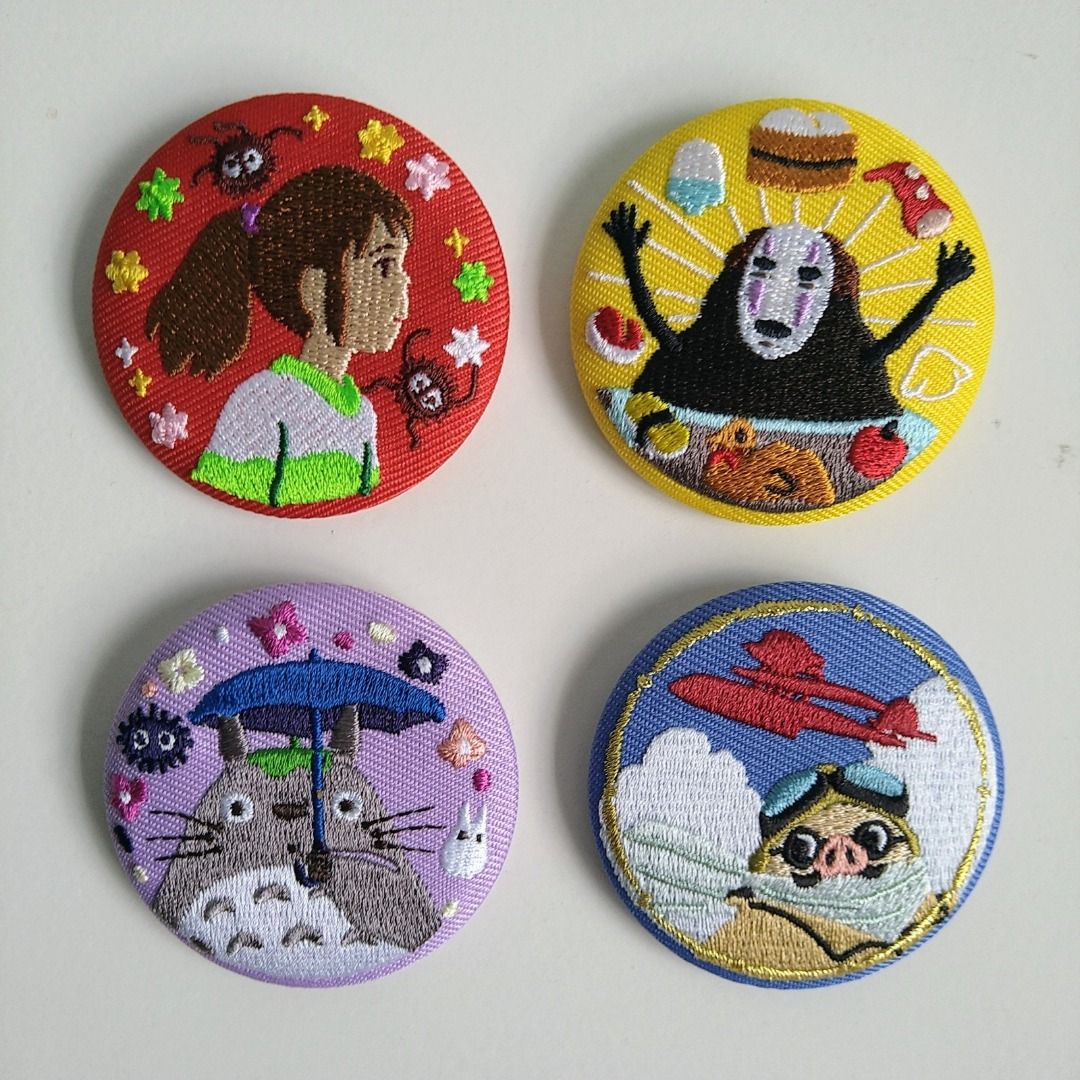 WTS/WTT Studio Ghibli Embroidery Brooch Collection 2 Fabric Can Badge ...