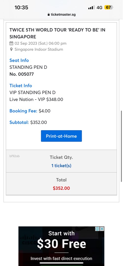 Twice Concert Day 1 SEP02 VIP Standing Pen D Ticket, Tickets & Vouchers ...