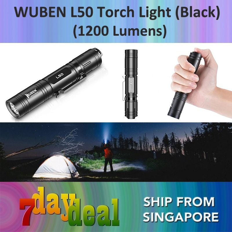 WUBEN L50 1200 Lumens Torch Light (Black), Sports Equipment, Hiking ...