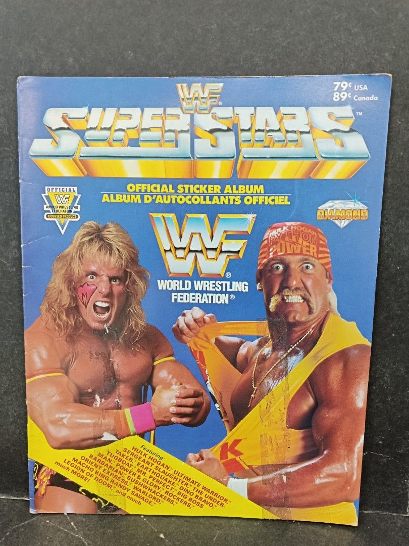 WWF Wrestling Superstars Vintage Diamond Sticker Album Book 1991 90s ...
