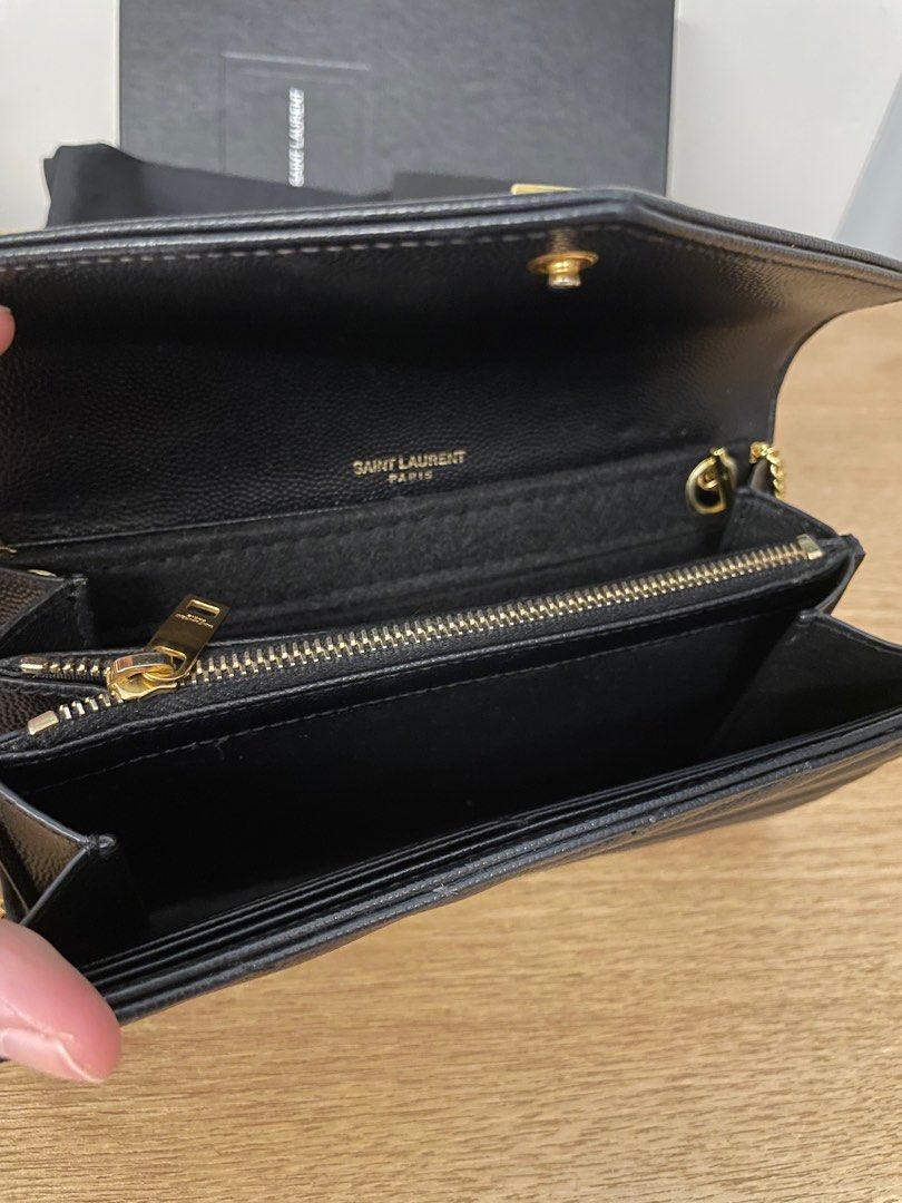 YSL classic long Wallet with chain (woc insert), Luxury, Bags & Wallets ...
