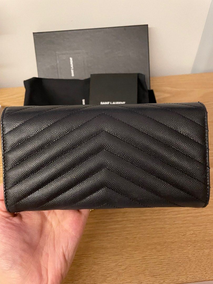 YSL classic long Wallet with chain (woc insert), Luxury, Bags & Wallets ...