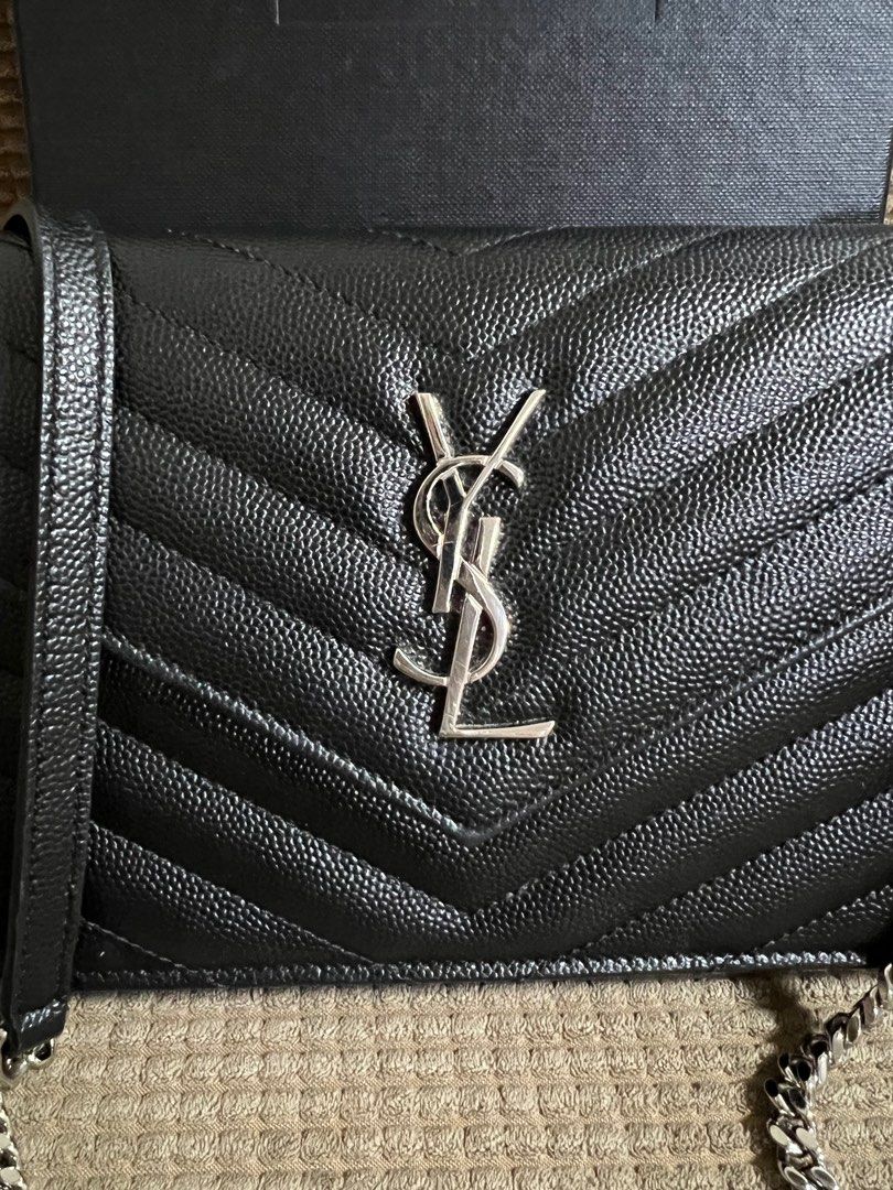 YSL Woc in Monogram Grain leather and silver hardware on Carousell