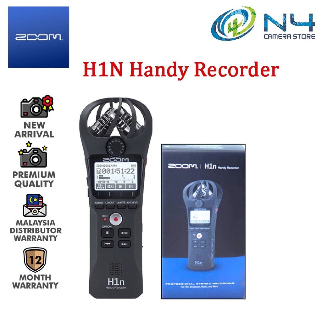 Zoom H1n 2-Input / 2-Track Portable Handy Recorder with Onboard X/Y ...