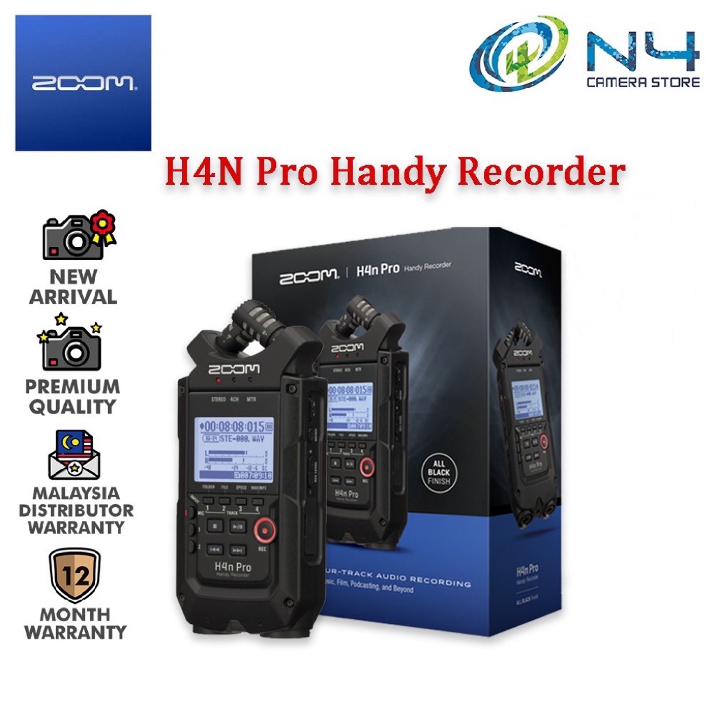 Zoom H4n Pro 4-Input / 4-Track Portable Handy Recorder with Onboard X/Y ...