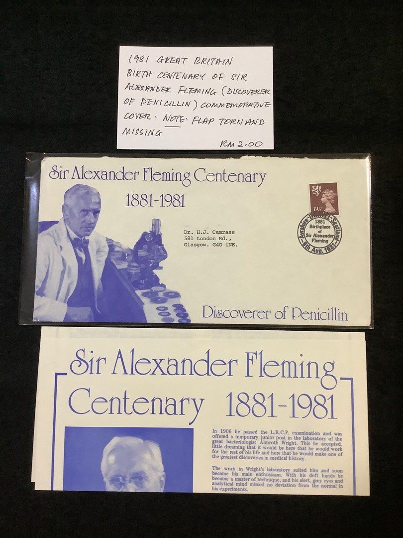 1981 Great Britain Birth Centenary Of Sir Alexander Fleming (Discoverer ...