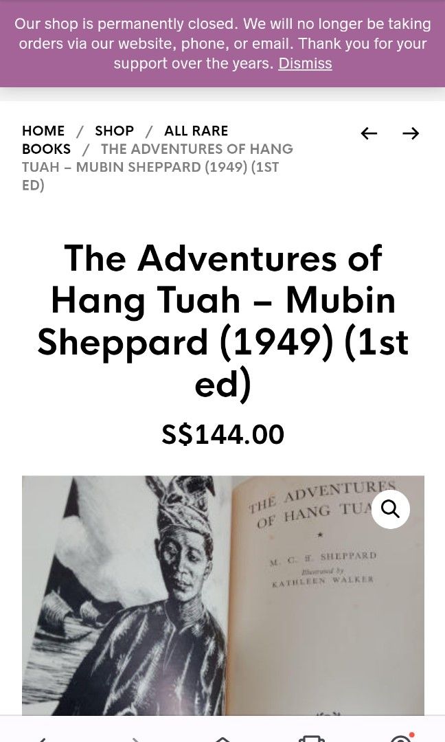 1st PRESS 1949 BUKU NOVEL - THE ADVENTURES OF HANG TUAH _ BY MC ff ...