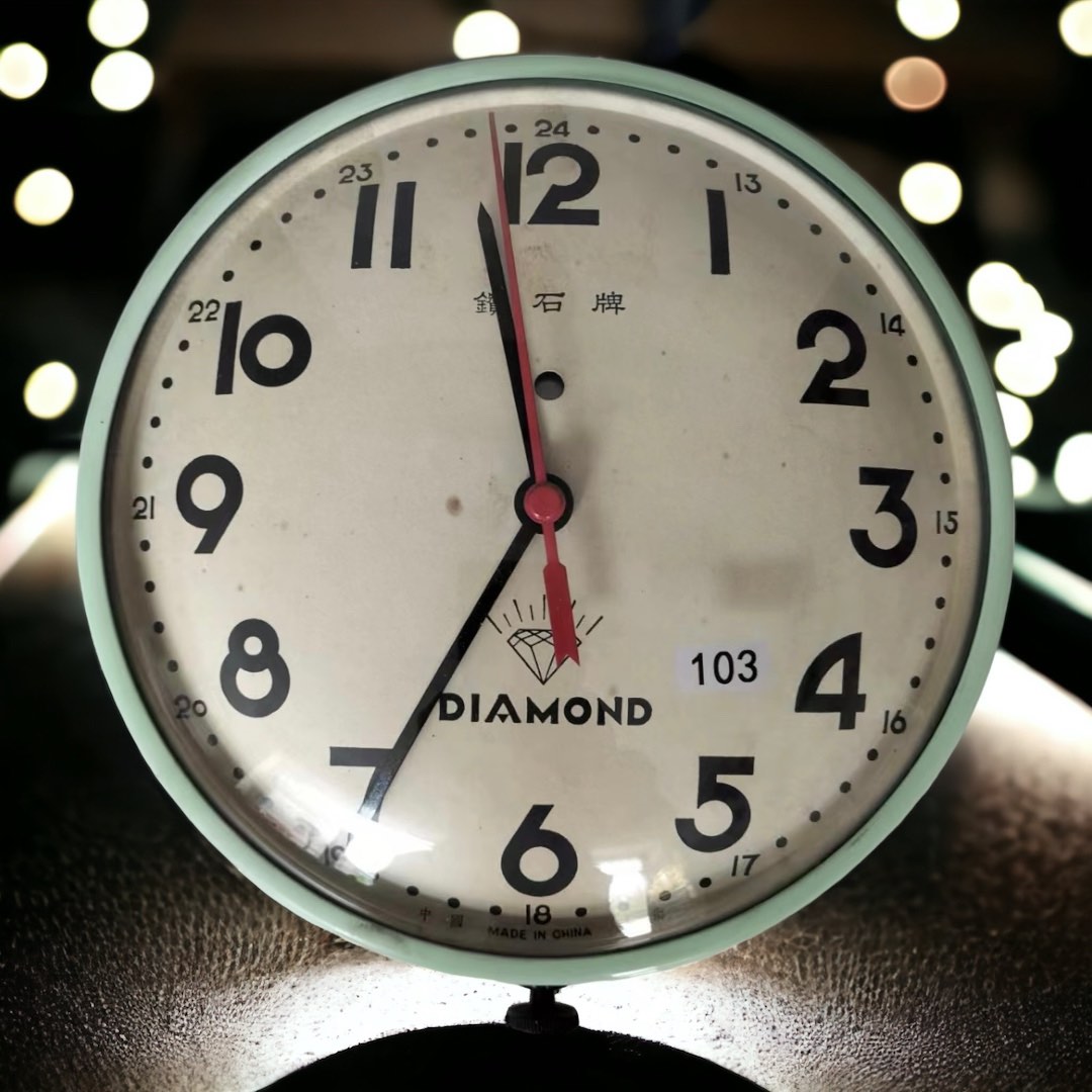 21 cm Paper Dial Shanghai Diamond Clock, Furniture & Home Living, Home ...