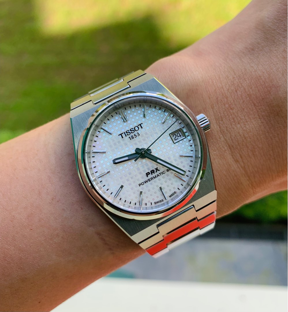 35mm Tissot PRX Powermatic (Mother of pearl), Luxury, Watches on Carousell