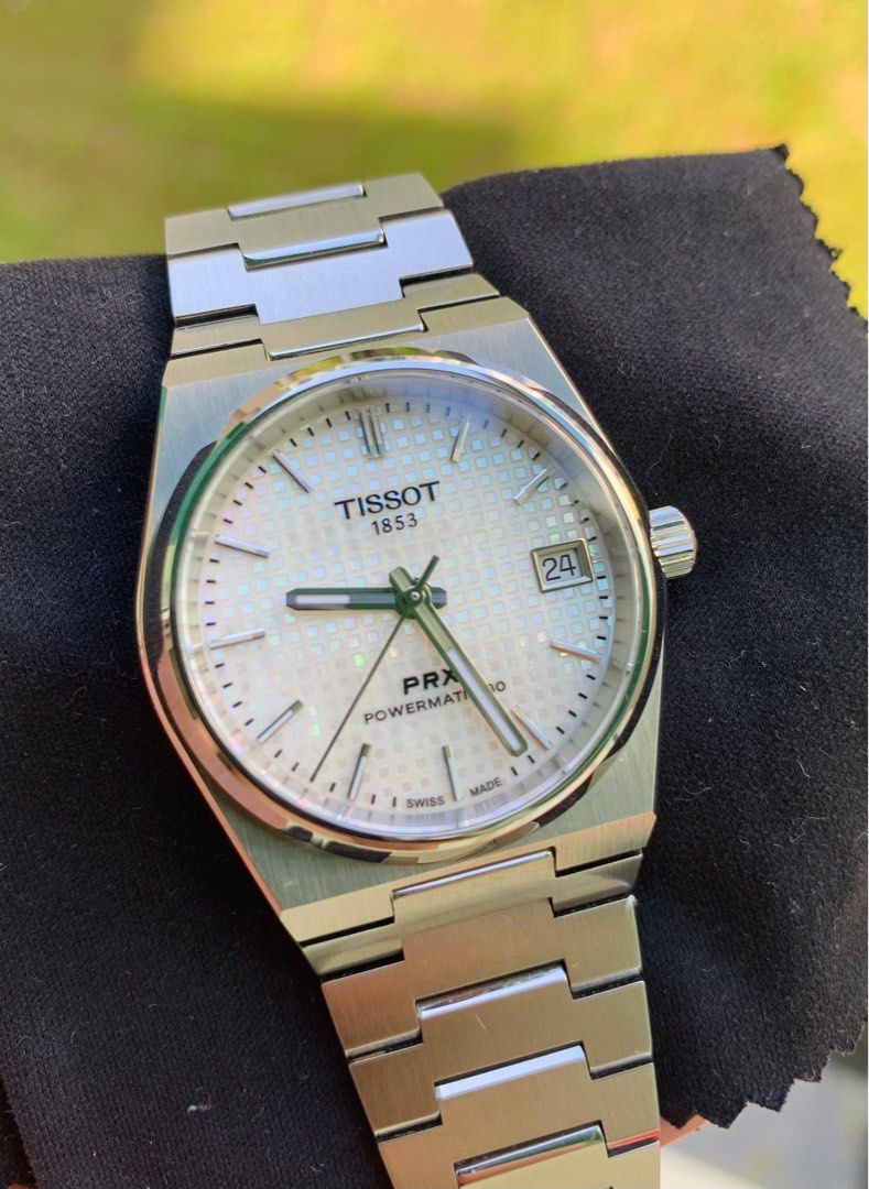 35mm Tissot PRX Powermatic (Mother of pearl), Luxury, Watches on Carousell