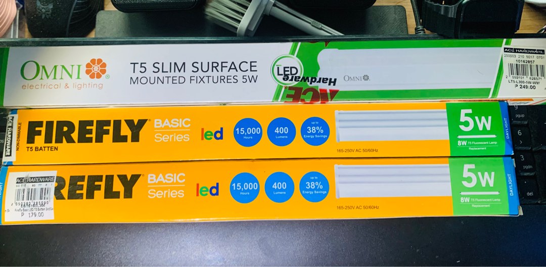 3 pcs T5 LED Tube Light 5watts (Omni, Firefly), Furniture & Home Living ...