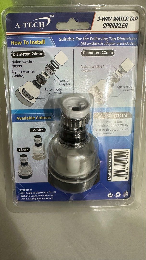3 Way Water Tap Sprinkler, Furniture & Home Living, Bathroom & Kitchen ...