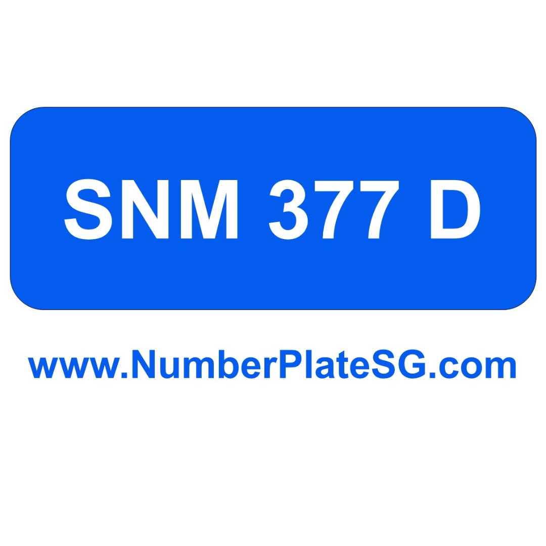 3-Digit Car Number Plate for Sale: SNM 377 D (SNM377D), Car Accessories ...