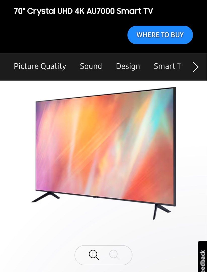 70" Crystal UHD 4K AU7000 Smart TV on Carousell