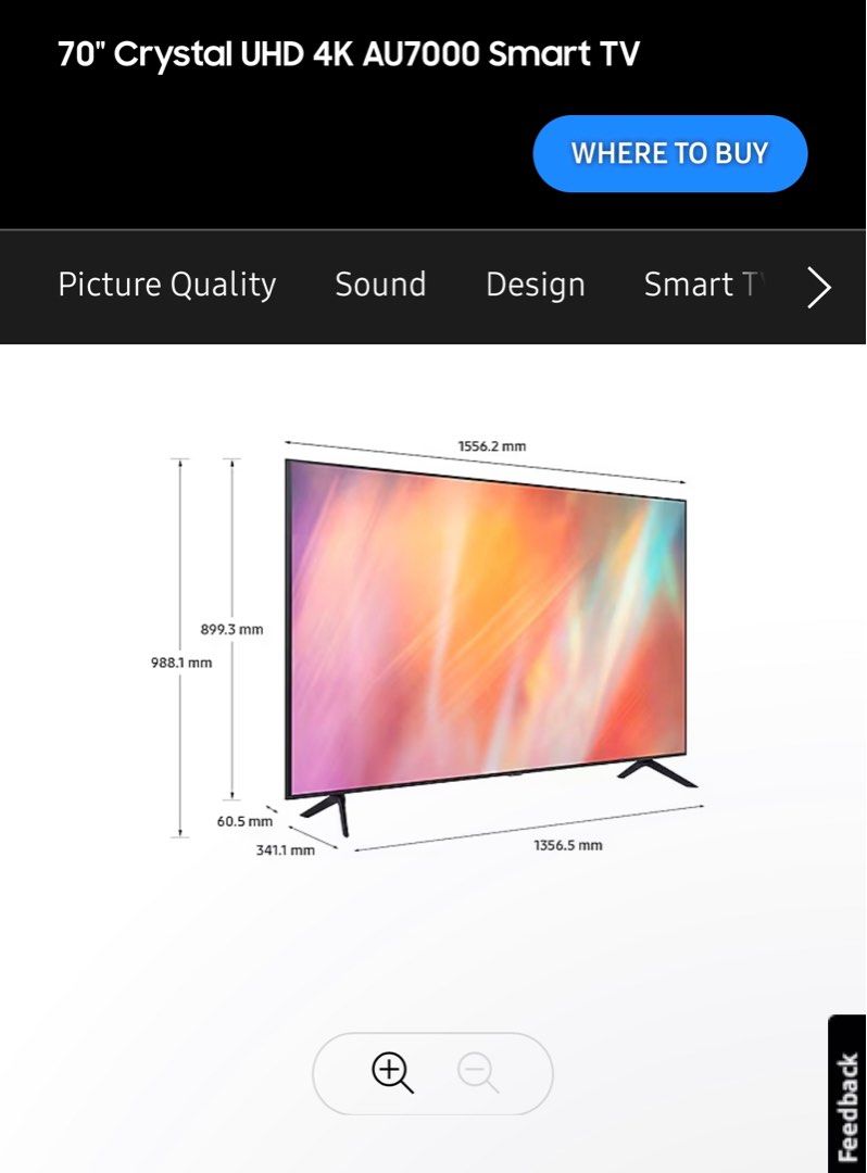70" Crystal UHD 4K AU7000 Smart TV on Carousell