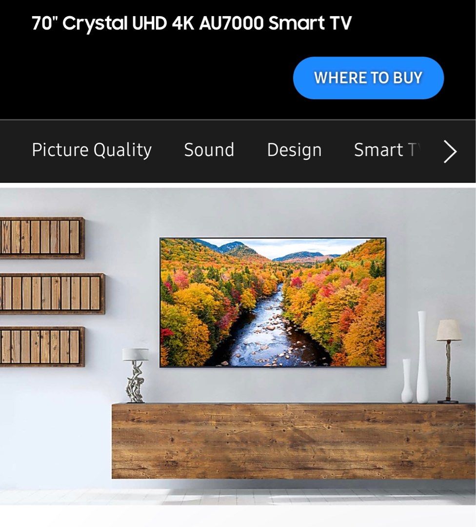 70" Crystal UHD 4K AU7000 Smart TV on Carousell