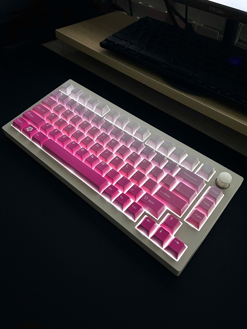 75% Custom Mechanical Keyboard (Pink Gradiant Keycaps), Computers ...