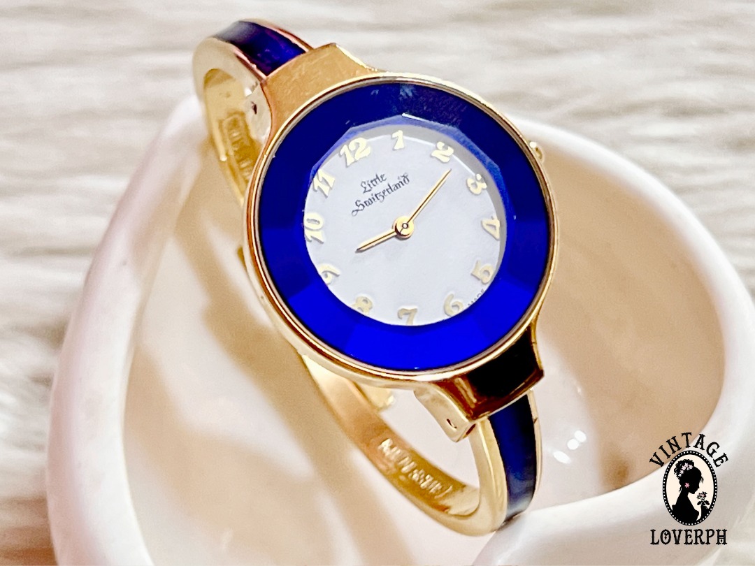 ️ ️ ️ Vintage Little Switzer.land Swiss Made Sapphire Dial Goldtone ...