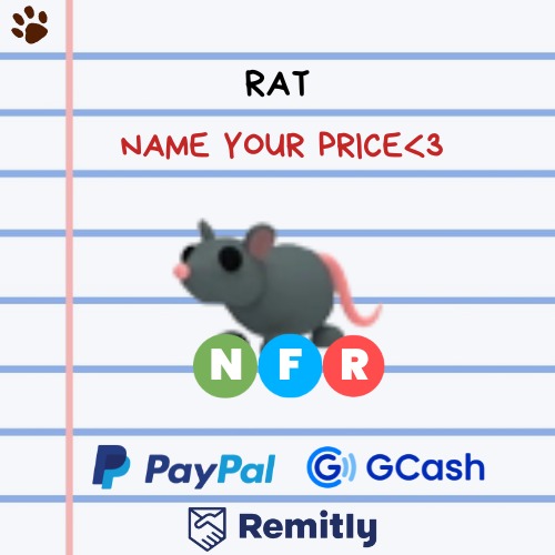 ADOPT ME | NFR RAT, Video Gaming, Gaming Accessories, In-Game Products ...