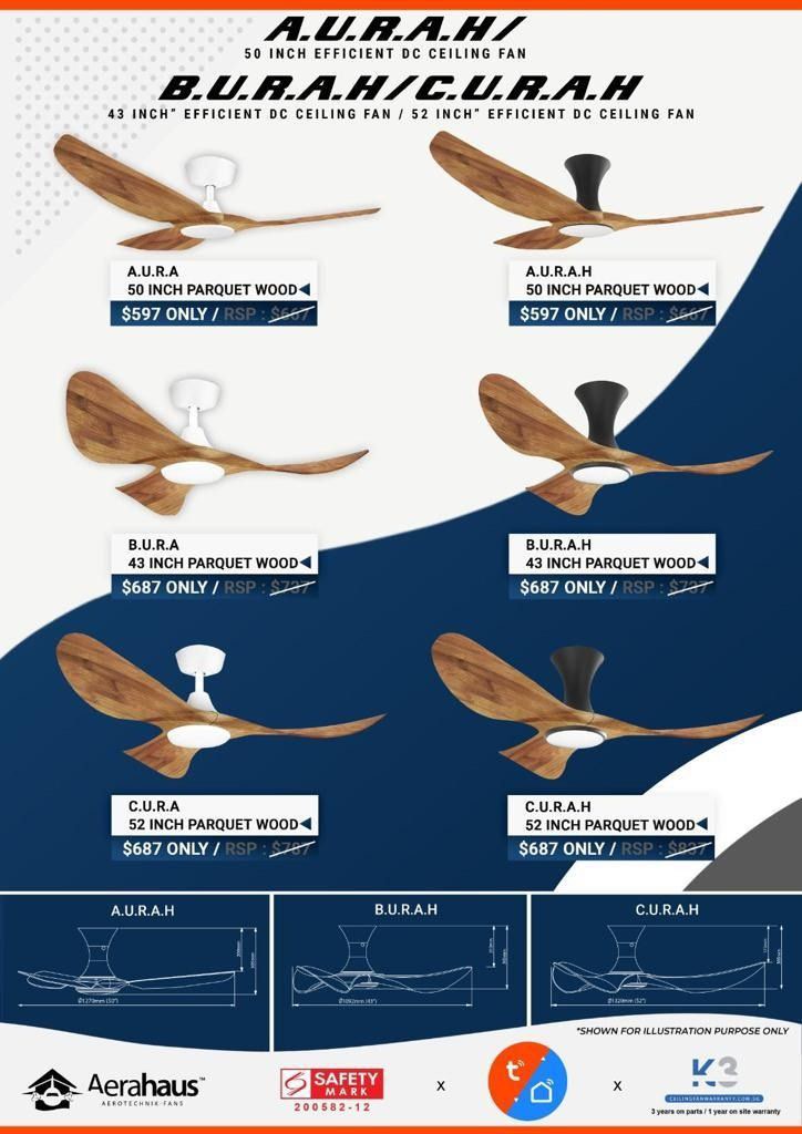 Alaska Aurah Burah Curah Ceiling Fans, Furniture & Home Living ...