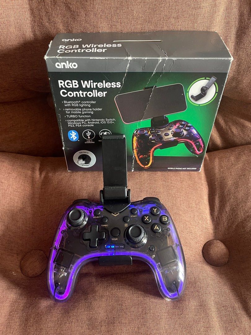 anko RGB wireless controller authentic original, Video Gaming, Gaming ...