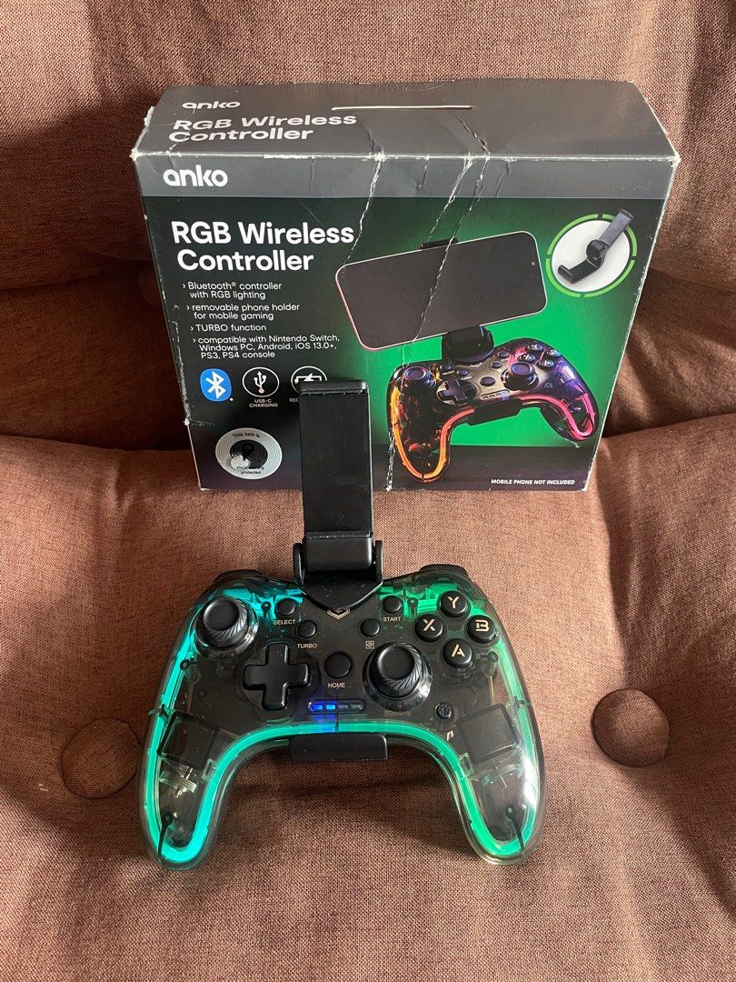 anko RGB wireless controller authentic original, Video Gaming, Gaming ...