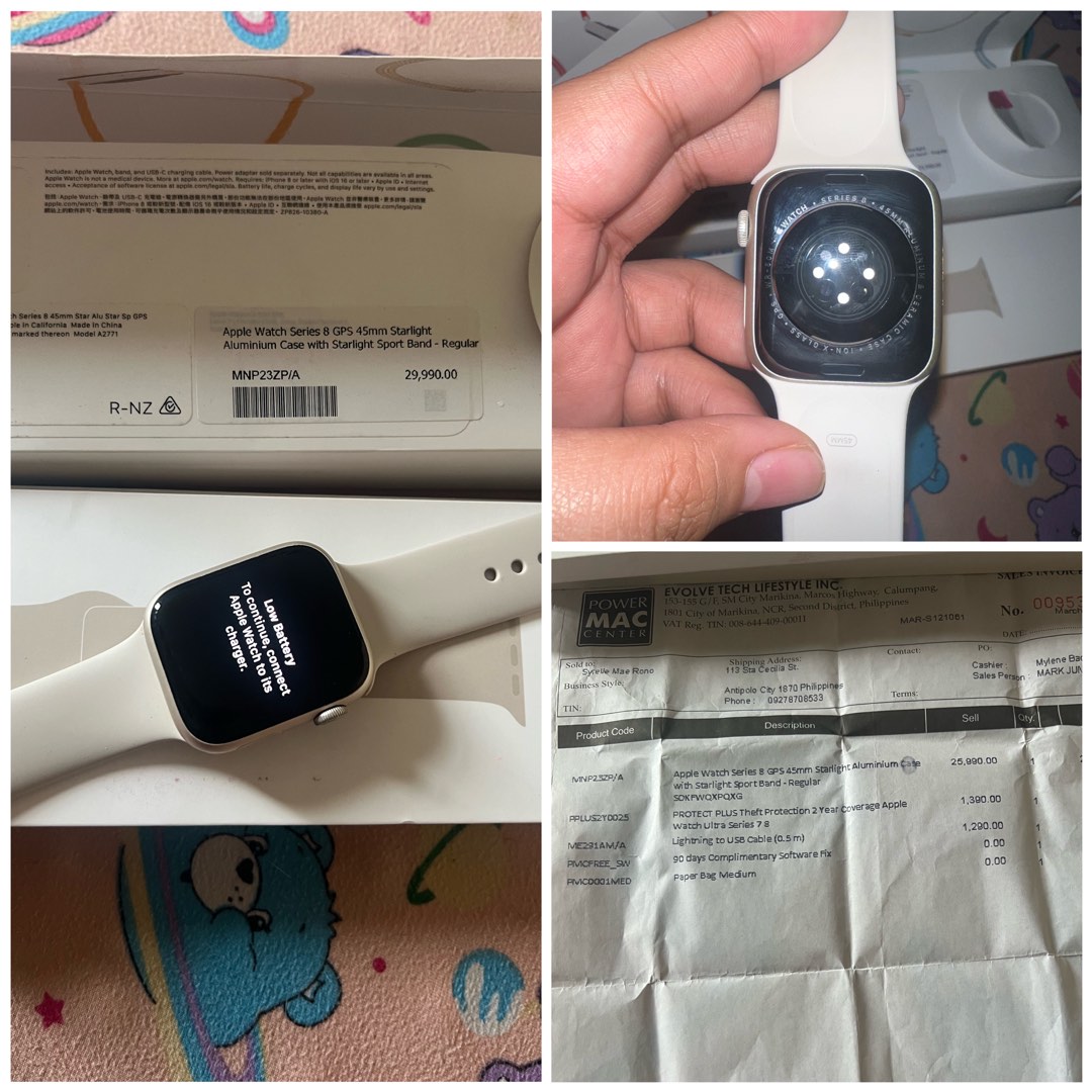 Apple watch Series 8 gps (45 mm) Starlight, Women's Fashion, Watches ...