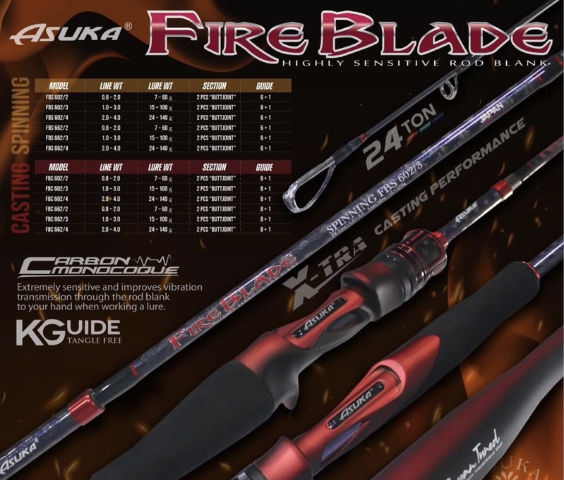 Asuka fire blade Fishing Rod (BC), Sports Equipment, Fishing on Carousell