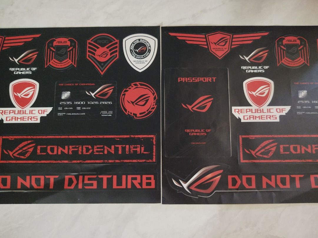 ASUS ROG Republic Of Gamers Label Stickers, Computers & Tech, Parts ...