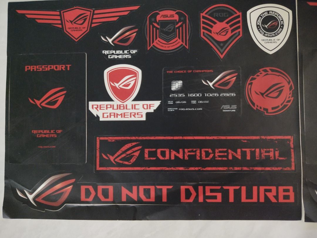ASUS ROG Republic Of Gamers Label Stickers, Computers & Tech, Parts ...