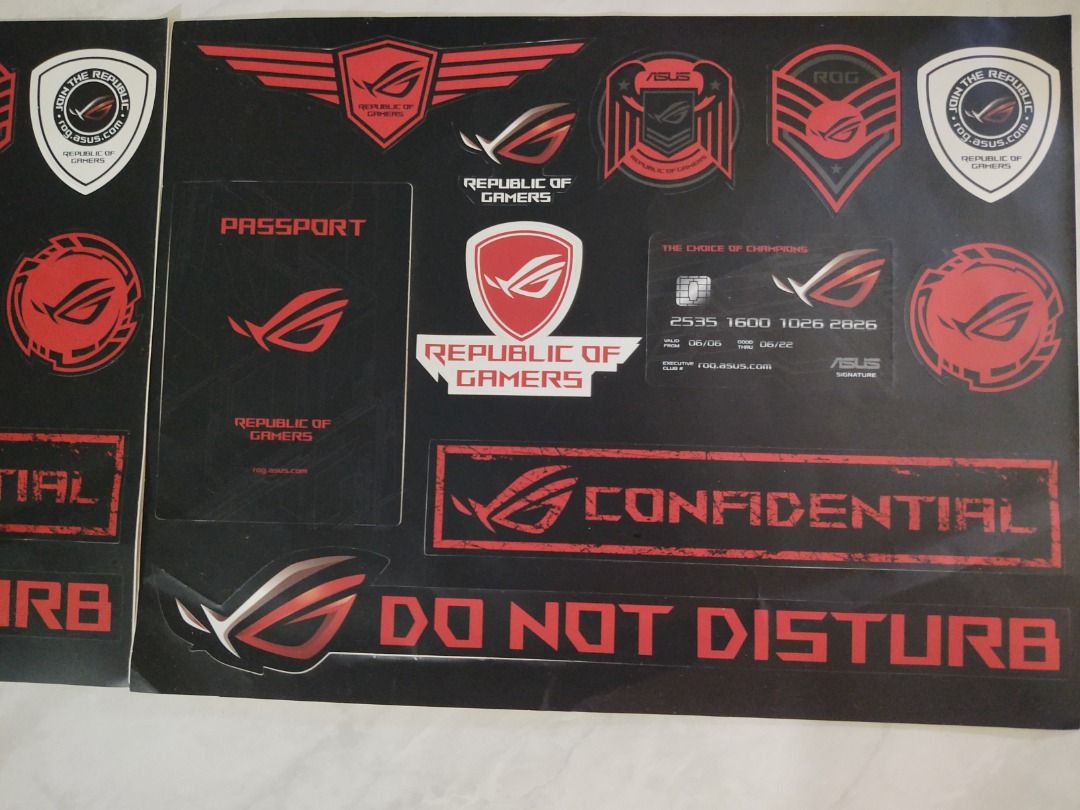 ASUS ROG Republic Of Gamers Label Stickers, Computers & Tech, Parts ...