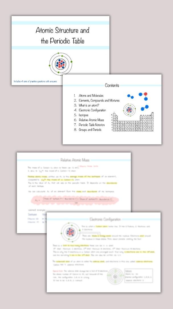 Atomic Structure, Periodic Table | Chemistry Study Notes | Topical ...
