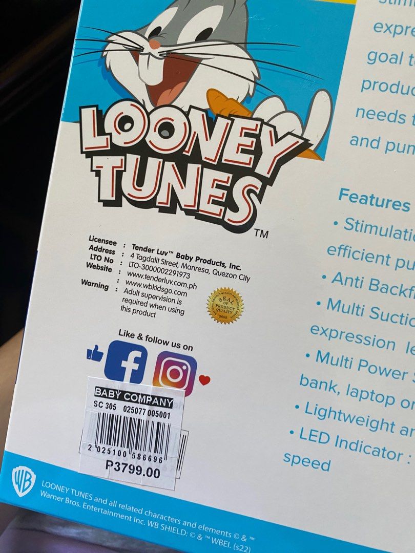 Breast pump Electric Brandnew Looney tunes Breastfeeding needs, Babies & Kids, Nursing & Feeding ...