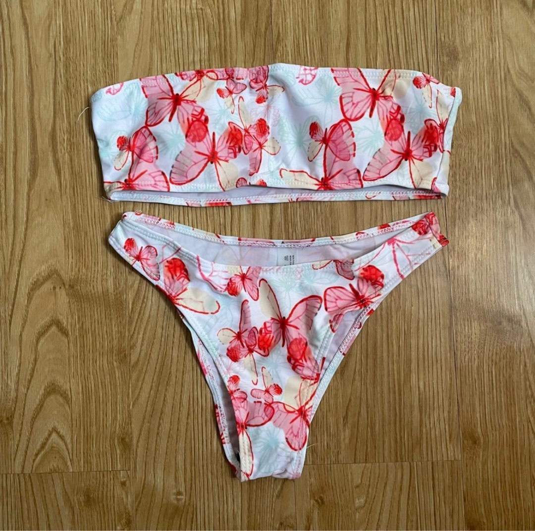 Butterfly Tube top Swimsuit Bathing Suit Two piece on Carousell