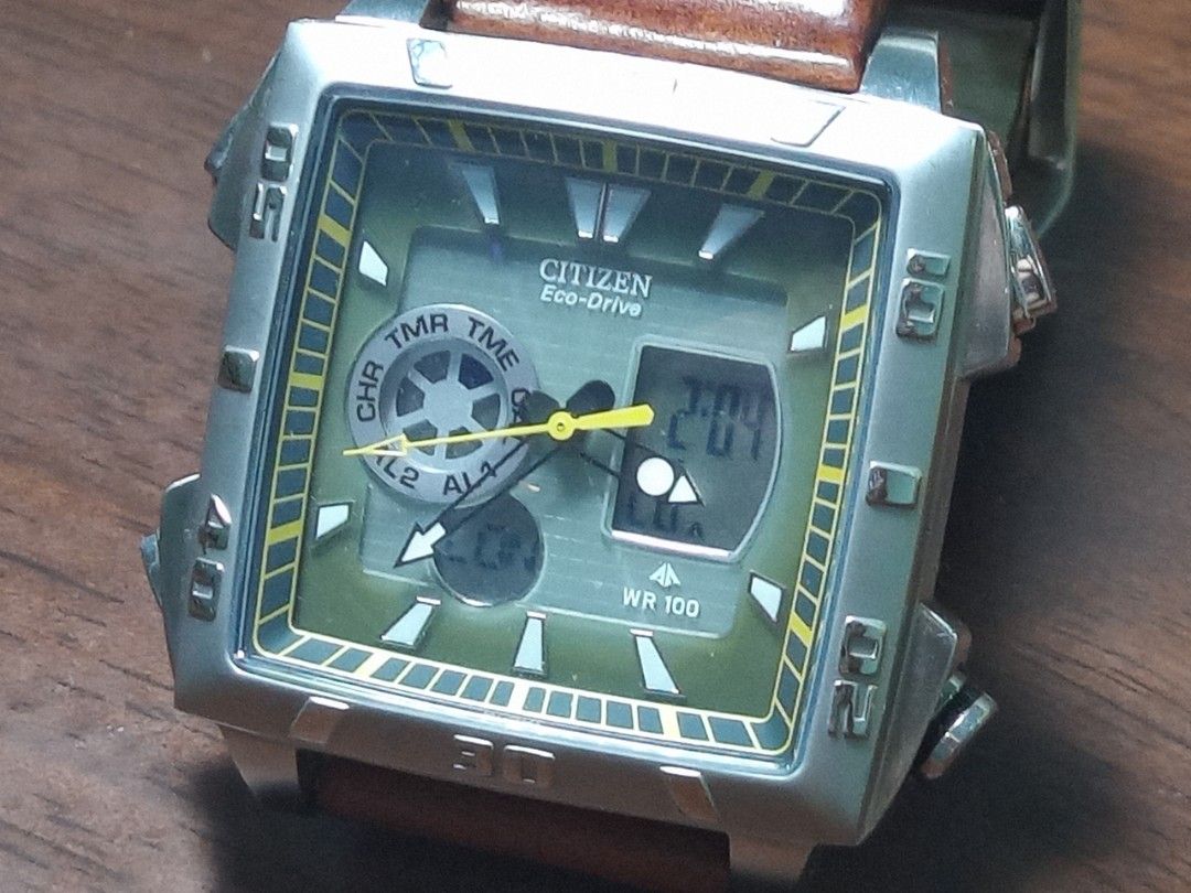 Citizen WICCA Eco Drive Ana-Digi Square Watch on Carousell
