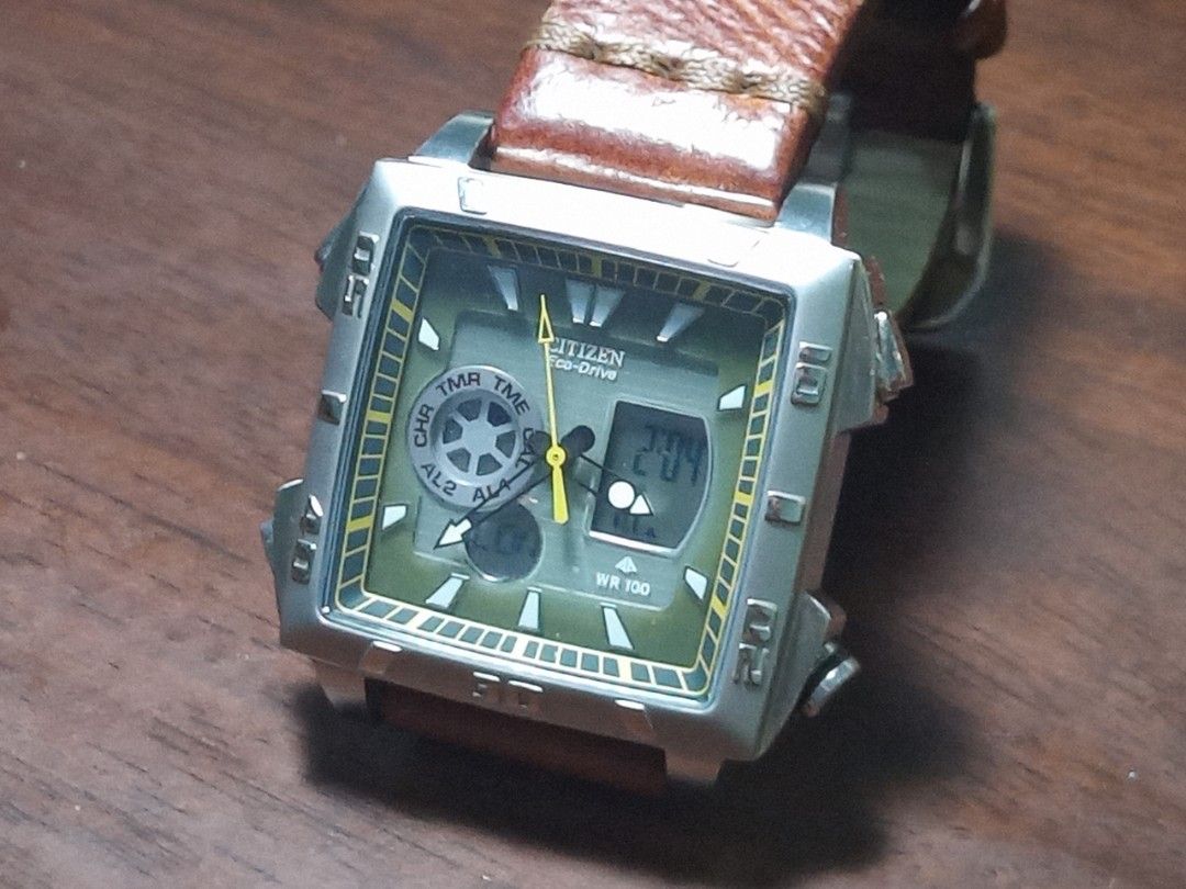Citizen WICCA Eco Drive Ana-Digi Square Watch on Carousell