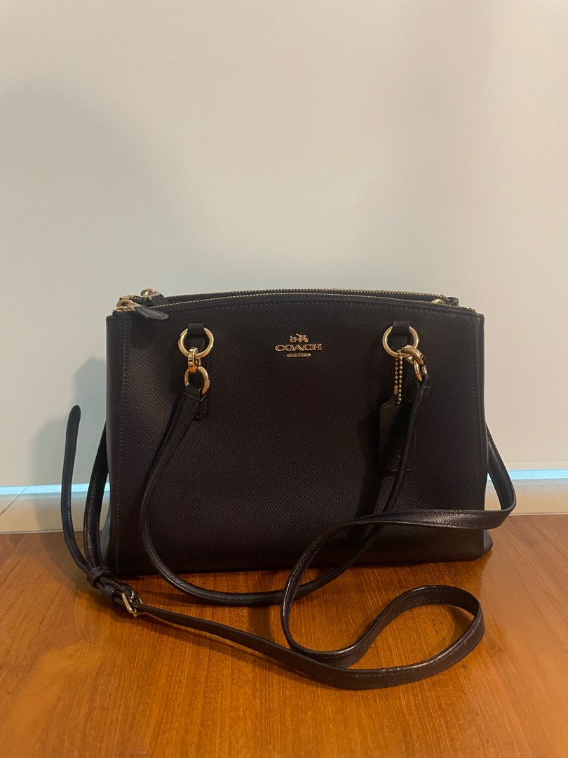 COACH NAVY BLUE BAG Christie Carryall In Crossgrain Leather, Women's ...