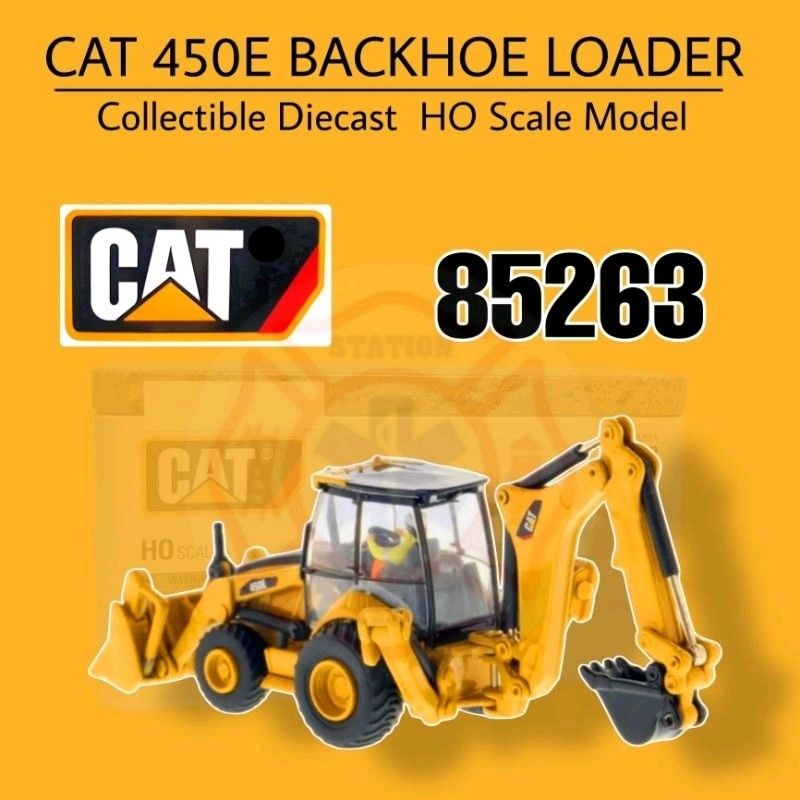 Collectibles CAT (Caterpillar) 450E Backhoe Loader 1:87 Scale Diecast ...