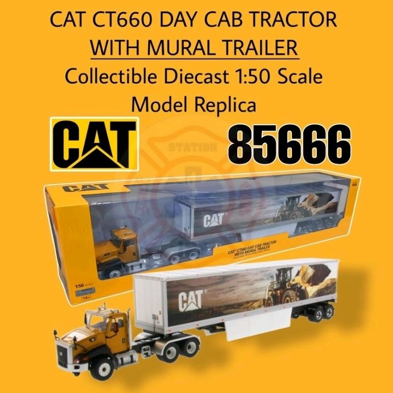 Collectibles CAT CT660 DAY CAB TRACTOR WITH MURAL TRAILER Diecast 1:50 ...