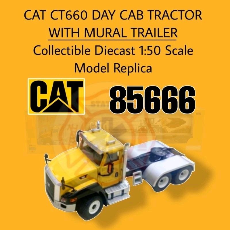 Collectibles CAT CT660 DAY CAB TRACTOR WITH MURAL TRAILER Diecast 1:50 ...