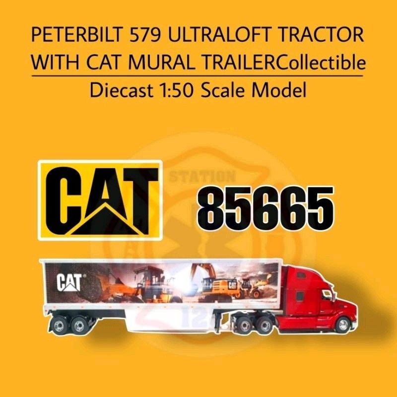 Collectibles PETERBILT 579 ULTRALOFT TRACTOR WITH CAT MURAL TRAILER ...